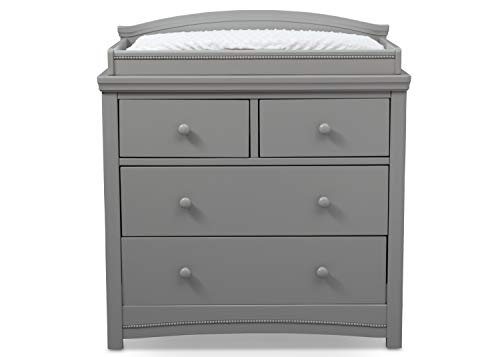 Simmons Kids SlumberTime Emma 4 Drawer Dresser with Changing Top, Greenguard Gold Certified, Grey