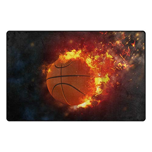 ALAZA Basketball on Fire Space Area Rug Rug Carpet for Living Room Bedroom 31 x 20 inches