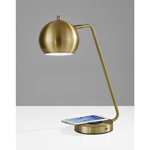 Adesso 5131-21 Emerson Desk Lamp Wireless Charging, 7W LED, 5W QI, USB Port, Indoor Lighting Lamps