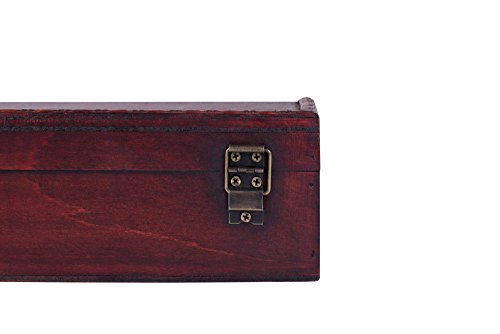 Cottage Garden Witch Wizard Handcrafted Wood Magic Wand Box, 18 inch, Mahogany Medallion