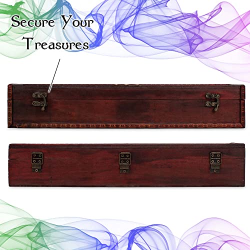 Cottage Garden Witch Wizard Handcrafted Wood Magic Wand Box, 18 inch, Mahogany Medallion