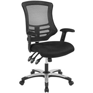 modway calibrate mesh adjustable computer desk office chair in black