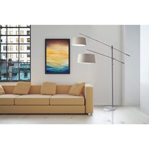 Adesso 5275-22 Manhattan Two-Arm Arc Lamp, 78-102 in., 2 x 150W Incandescent/ 13W CFL, Brushed Steel, 1 Floor Lamp