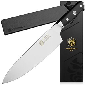 kessaku chef knife - 8 inch - dynasty series - razor sharp kitchen knife - forged thyssenkrupp german high carbon stainless steel - g10 garolite handle with blade guard