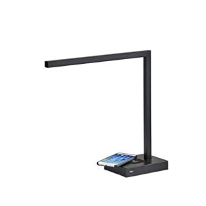 adesso 4220-01 aidan led desk lamp wireless charging, 7w led, 5w qi, usb port, indoor lighting lamps , black