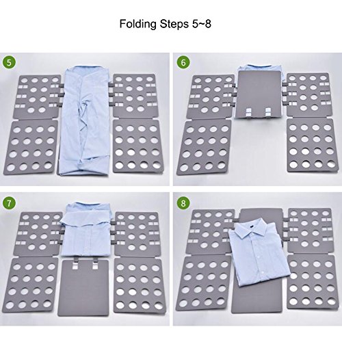 QEESTARS Adjustable Clothes Folding Board, Adults Dress Pants Towels T-Shirt Folder Board,Fast and Easy Laundry Folder Organizer,Grey