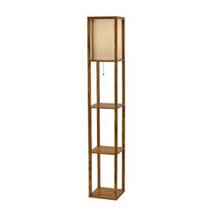 adesso 3138-12 wright shelf lamp, natural wood veneer on mdf