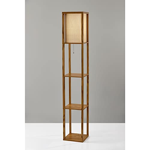 Adesso 3138-12 Wright Shelf Lamp, Natural Wood Veneer on Mdf