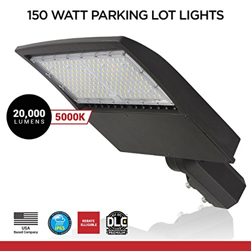 RuggedGrade 150 Watt LED NextGen III Parking Lot Lights - 21,000 Lumen - 5000K - Slip Fit Mount - with photocell