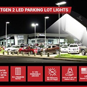 RuggedGrade 150 Watt LED NextGen III Parking Lot Lights - 21,000 Lumen - 5000K - Slip Fit Mount - with photocell