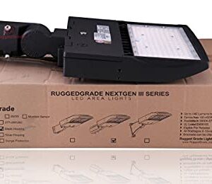 RuggedGrade 150 Watt LED NextGen III Parking Lot Lights - 21,000 Lumen - 5000K - Slip Fit Mount - with photocell