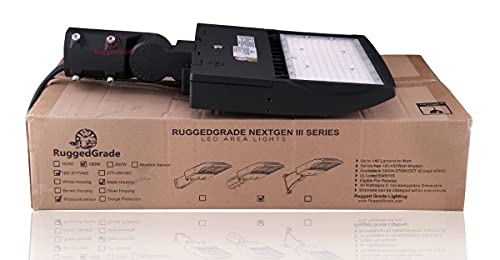 RuggedGrade 150 Watt LED NextGen III Parking Lot Lights - 21,000 Lumen - 5000K - Slip Fit Mount - with photocell