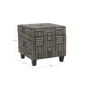 Homepop Home Decor | K7342-F2267 | Classic Square Storage Ottoman with Lift Off Lid | Ottoman with Storage for Living Room & Bedroom, Onyx, Large