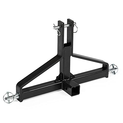 Titan Attachments Light Duty 3 Point 2" Trailer Receiver Adapter Hitch Fits Category 1 Tractors, Quick Hitch Compatible, 2000 LB Towing Capacity, 2"x2" Steel Drawbar