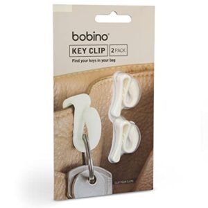 bobino | key clip | clip on key holder | key hook for bag | key clip for purse | key holder for keychain | purse accessories | key chain hooks & compact key holder | key hanger | 2 pack cream