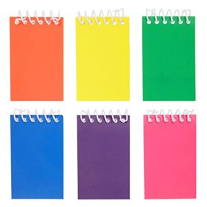 BLUE PANDA 24-Pack Mini Notepads, Rainbow Colored Notepads Bulk Pack for Note Taking, Stocking Stuffers, Top Spiral, Lined Paper Pads, School Supplies (6 Colors, 2.25x3.5 in)