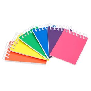 BLUE PANDA 24-Pack Mini Notepads, Rainbow Colored Notepads Bulk Pack for Note Taking, Stocking Stuffers, Top Spiral, Lined Paper Pads, School Supplies (6 Colors, 2.25x3.5 in)