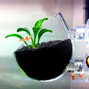 Tfwadmx Plant Pot Aquarium Decor Aquatic Plant Cup with 2 Suction Cup for Fish Tank Aquarium Aquascape(2 Pack)