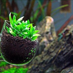 Tfwadmx Plant Pot Aquarium Decor Aquatic Plant Cup with 2 Suction Cup for Fish Tank Aquarium Aquascape(2 Pack)