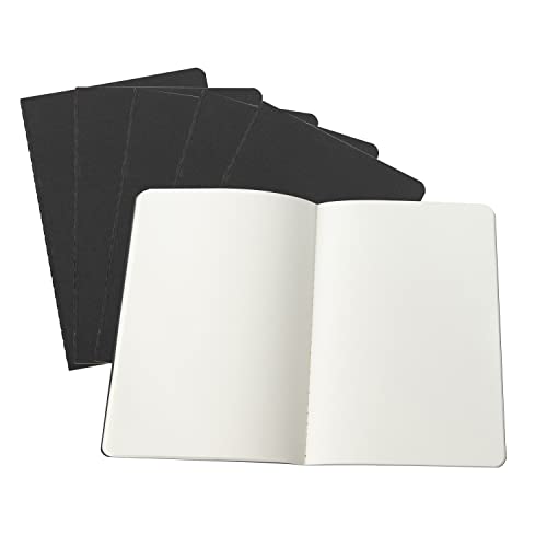 TWONE 6 Pack Notebooks Journal - 60 Blank Page/30 Sheets, Premium Thick Paper Soft Cover Journal for Travel, Office, Work, Office, Home, School, Business Writing, 5.5” x 8.25” (Black)