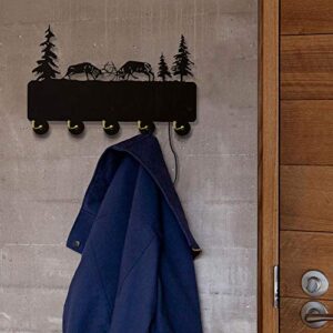 The Geeky Days Wildlife Elk Fighting Wall Art Coat Hooks Coat Hanger Home Decor Modern Art Wall Hook Animal Coat Hat Key Hanging Decorative Wall Hook Robe Hanger with LED Backlight