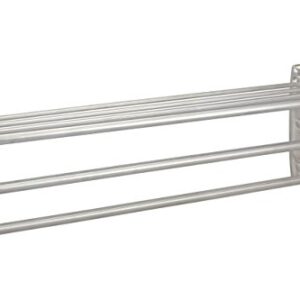 FPL Oversized 28 Inch Stainless Steel Hotel Towel Rack & Shelf in Brushed Stainless Steel Finish