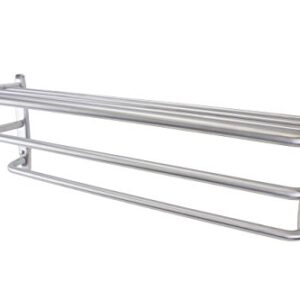 FPL Oversized 28 Inch Stainless Steel Hotel Towel Rack & Shelf in Brushed Stainless Steel Finish