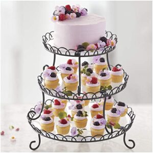 Wilton 3-Tier Customizable Scalloped Dessert and Cake Stand, 13-Inch,Metal