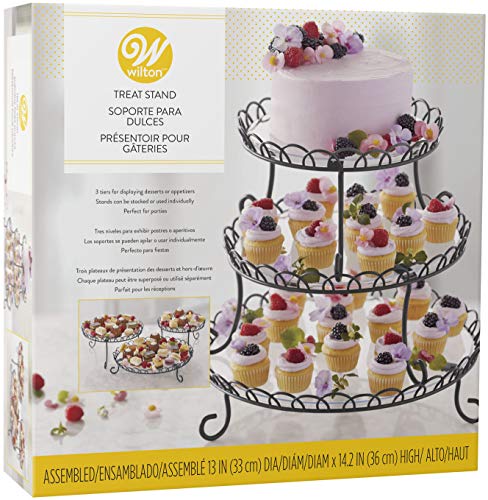 Wilton 3-Tier Customizable Scalloped Dessert and Cake Stand, 13-Inch,Metal