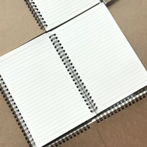 VEEPPO A5 Wirebound Notebooks Bulk Journals Spiral Steno Pads Blank/Lined Kraft Brown Cardboard Cover Thick Cream Writing Pad Sketchbook Scrapbook Album (Lined White---Pack of 4)