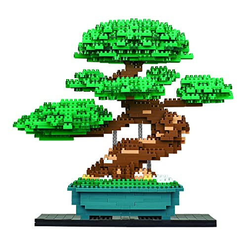 nanoblock - Bonsai Matsu Deluxe Edition World Famous, Advanced Hobby Series Building Kit, Green (NB039)