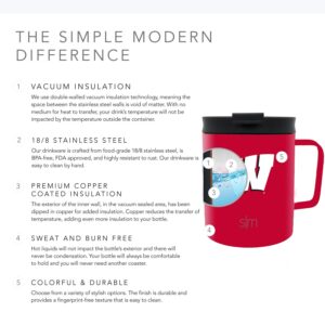 Simple Modern Officially Licensed Collegiate University of Wisconsin Coffee Mug with Lid | Gifts for Men Travel Thermos | 12oz Scout