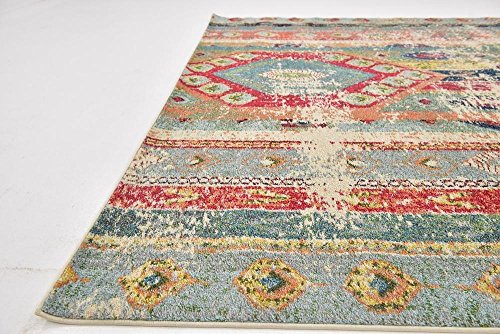 Unique Loom Sedona Collection Distressed, Southwester, Over-Dyed, Vintage Area Rug, 9' 0" x 12' 0", Blue/Beige