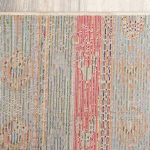 Unique Loom Sedona Collection Distressed, Southwester, Over-Dyed, Vintage Area Rug, 9' 0" x 12' 0", Blue/Beige