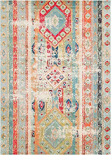 Unique Loom Sedona Collection Distressed, Southwester, Over-Dyed, Vintage Area Rug, 9' 0" x 12' 0", Blue/Beige