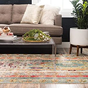 Unique Loom Sedona Collection Distressed, Southwester, Over-Dyed, Vintage Area Rug, 9' 0" x 12' 0", Blue/Beige