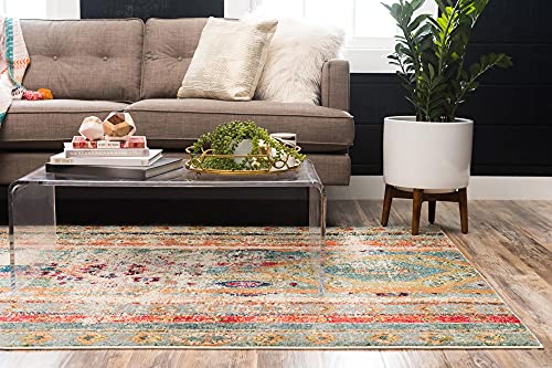 Unique Loom Sedona Collection Distressed, Southwester, Over-Dyed, Vintage Area Rug, 9' 0" x 12' 0", Blue/Beige