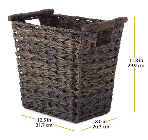 Whitmor Split Rattique Driftwood Brown Waste Basket