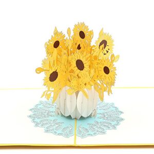 liif 3d greeting pop up get well card, get well soon card (sunflower)