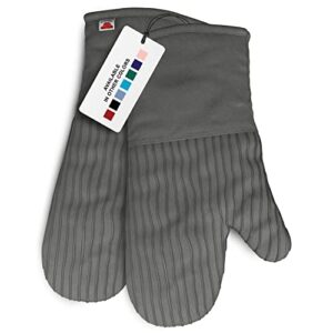 big red house heat-resistant oven mitts - set of 2 silicone kitchen oven mitt gloves, grey