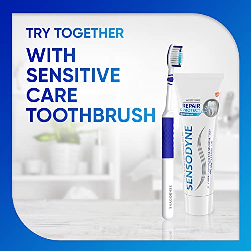 Sensodyne Repair and Protect Whitening Toothpaste, Toothpaste for Sensitive Teeth and Cavity Prevention, 3.4 oz (Pack of 2)