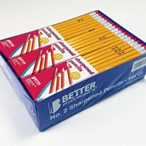 Better Office Products Pre-sharpened #2 Pencils, 144/box