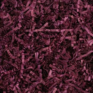 magicwater supply crinkle cut paper shred filler (1/2 lb) for gift wrapping & basket filling - burgundy