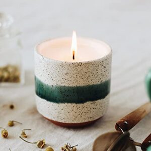 Hyggelight | The Growing Candle. Tired of Tossing Empty Candles? Try Our Less-Waste Solution. 8.5 oz, 45-50 hr Burn Time, 100% Soy Wax, Cotton Wick, Handmade Reusable Pot (Sandalwood + Vanilla, Edith)