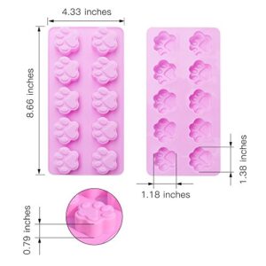 homEdge Puppy Dog Paw and Bone Silicone Molds, Non-Stick Food Grade Silicone Molds for Chocolate, Candy, Jelly, Ice Cube, Dog Treats (Puppy Paw Bone Set of 4PCS)