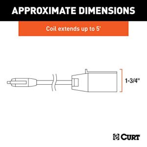 CURT 57281 5-Foot 7-Way RV Blade Vehicle-Side to 5-Way Flat Trailer Wiring Adapter Extension Harness