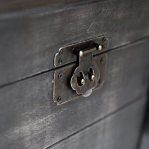 Vintiquewise Distressed Black Medium Wooden Storage Trunk