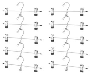 whitmor add skirt/slack hanger, set of 10, chrome