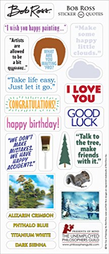 Bob Ross Quotable Notable - Greeting Card and Sticker Sheet - Envelope Included