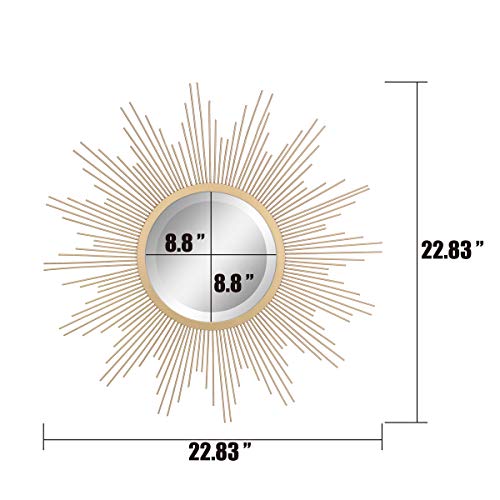 Stonebriar Sunburst Wall mirror, 24 Inch, Gold